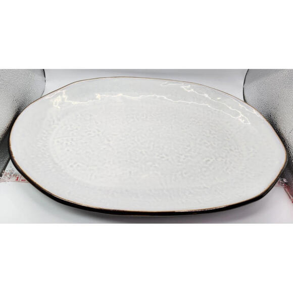 Dining | Large Oval Heavy Stoneware Platter Beige 16 X 11 34 Very Good ...